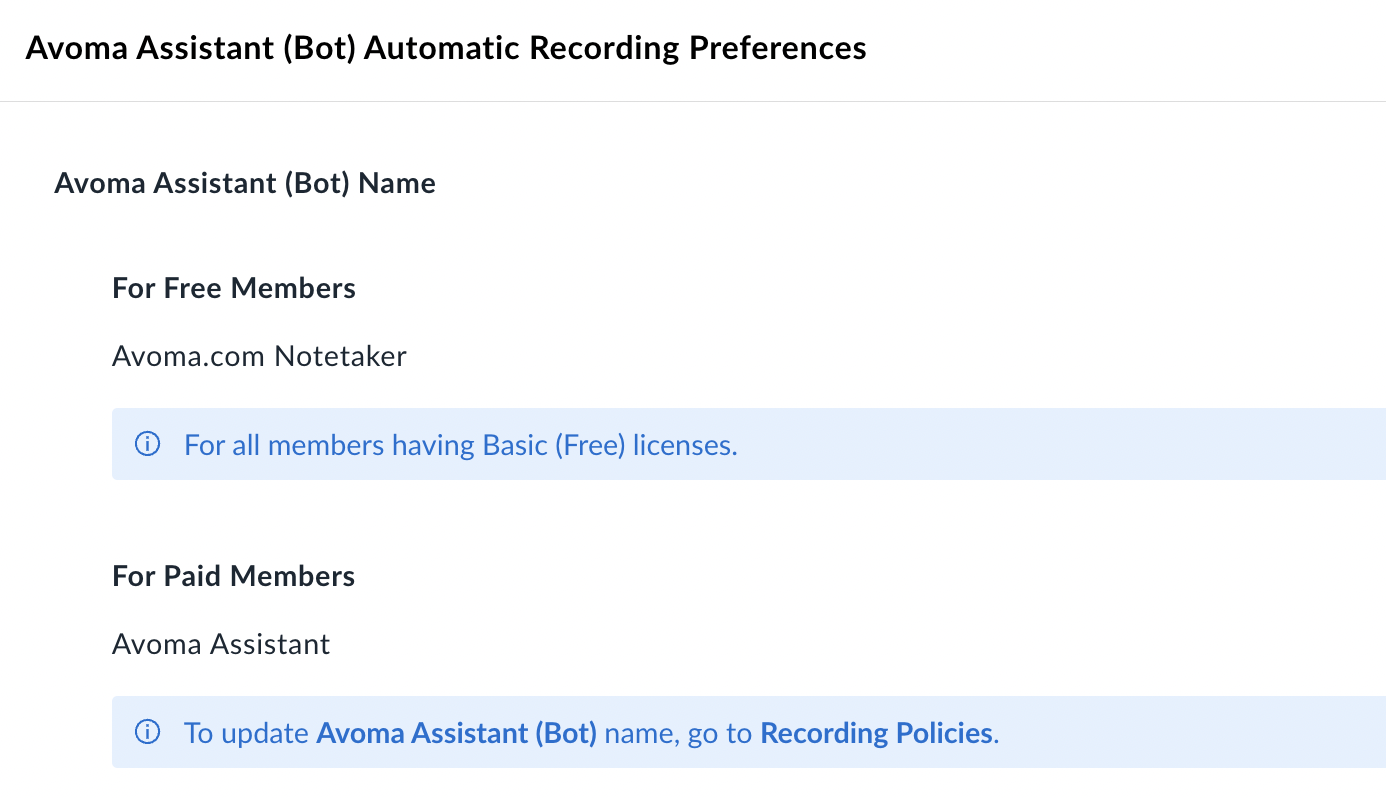 Automatic Recording Settings
